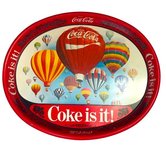 Vintage | Dining | Vintage Coca Cola Coke Is It Oval Tin Metaltray W ...